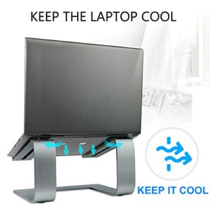 Urmust Laptop Stand for Desk Aluminum Computer Stand for Laptop Riser Holder Notebook Stand Compatible with MacBook Air Pro, Dell, HP, Lenovo Samsung, Alienware All Laptops 11-15.6"(Bluish Gray)