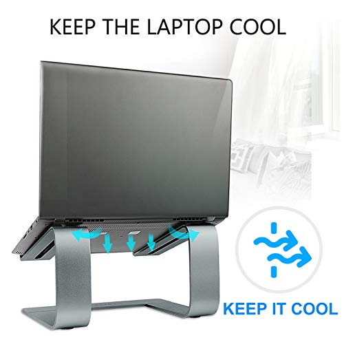 Urmust Laptop Stand for Desk Aluminum Computer Stand for Laptop Riser Holder Notebook Stand Compatible with MacBook Air Pro, Dell, HP, Lenovo Samsung, Alienware All Laptops 11-15.6"(Bluish Gray)