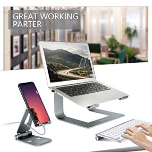 Urmust Laptop Stand for Desk Aluminum Computer Stand for Laptop Riser Holder Notebook Stand Compatible with MacBook Air Pro, Dell, HP, Lenovo Samsung, Alienware All Laptops 11-15.6"(Bluish Gray)