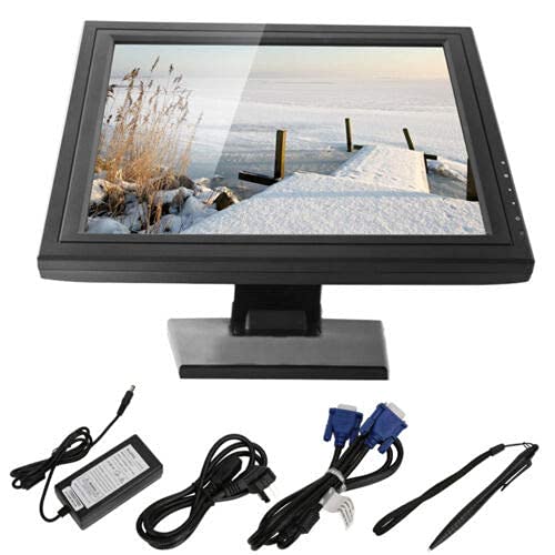 LOYALHEARTDY 17" LCD Touchscreen Monitor with Multi-Position POS Stand, for Office, Retail, Restaurant, Bar, Gym, Warehouse