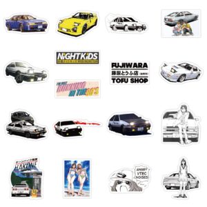 Initial D Anime Stickers Laptop Stickers Waterproof Skateboard Snowboard Car Bicycle Luggage Decal 50pcs Pack (Initial D)