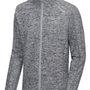 Dasawamedh Men's Running Sport Track Jacket Full Zip Workout Athletic Fitness Jackets for Training Gray Heather L