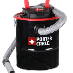 Porter-Cable 4 Gallon Ash Vacuum, 4 Peak HP Ash Vac with Powerful Suction for Fireplaces, Wood Burning Stoves, Bonfire Pits, and Pellet Stoves-PCX-18184 , Black