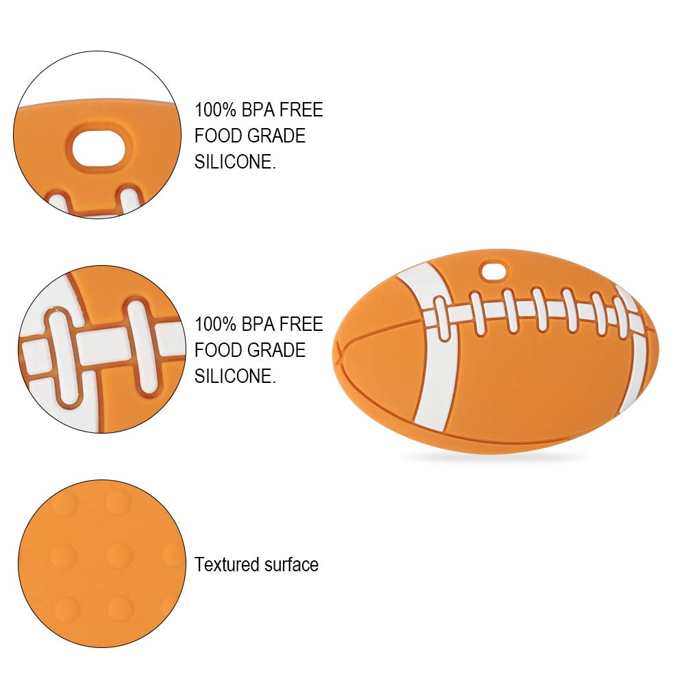 Baby Sport Silicone Teether,Sensory Chew Toys,BPA Free Soft and Effective Infant Teething Pain Relief Toys,Freezer Safe,Food Grade Silicone,Best Shower Gift for Boys and Girls (American Football)