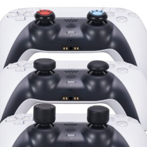 YoRHa Water Transfer Printing Silicone Thickened Cover Skin Case for PS5 Controller x 1(Lovely Graffiti) with Thumb Grips x 10