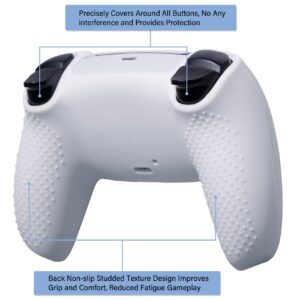 YoRHa Water Transfer Printing Silicone Thickened Cover Skin Case for PS5 Controller x 1(Lovely Graffiti) with Thumb Grips x 10