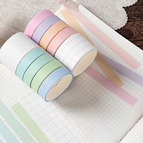 GPFMLDFV Washi Tape Set of 10 Rolls, Masking Decorative Gray Paper Tape for Bullet Journal DIY Decor Planners Scrapbooking Party School Supplies Craft