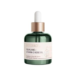 biossance squalane + vitamin c rose oil, green bottle, 30ml