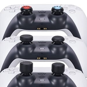 YoRHa Water Transfer Printing Silicone Thickened Cover Skin Case for PS5 Controller x 1(Colorful Paint) with Thumb Grips x 10