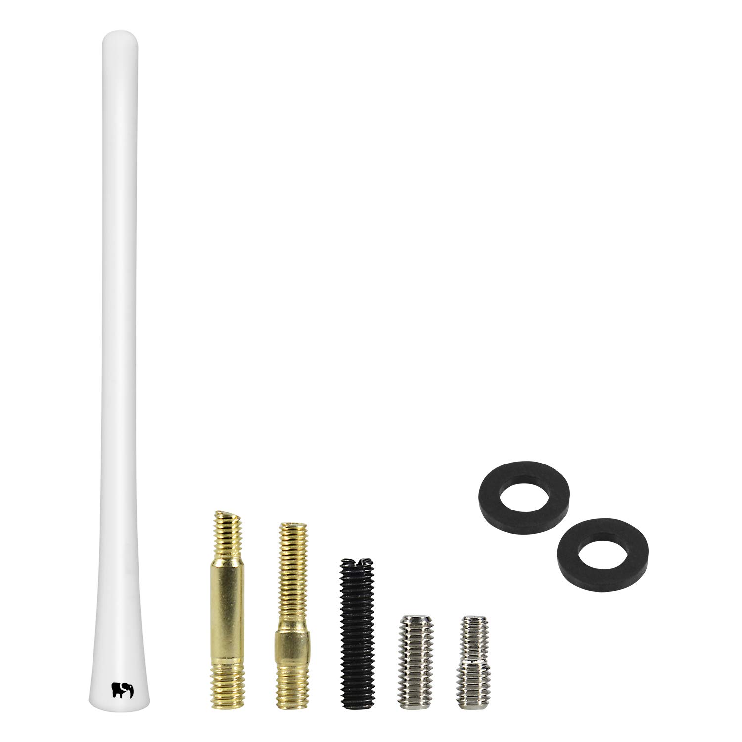 ONE250 7" inch Flexible Antenna, Compatible with Ford F-Series (F-150 F-250 F-350 Super Duty Ford Raptor Ranger Trucks 1997-2024) - Designed for Optimized FM/AM Reception (White)