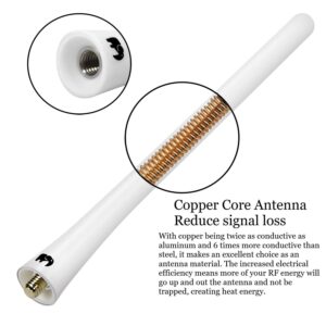 ONE250 7" inch Flexible Antenna, Compatible with Ford F-Series (F-150 F-250 F-350 Super Duty Ford Raptor Ranger Trucks 1997-2024) - Designed for Optimized FM/AM Reception (White)