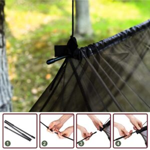 No-See-Um Camping Mosquito Net Bed Compact and Ultra-Light for Travel，Finest Holes Mesh 2000 Noseeum Netting for Camping and Hiking, Without Sleeping Mat (Double Brown Color)