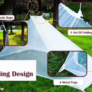 No-See-Um Camping Mosquito Net Bed Compact and Ultra-Light for Travel，Finest Holes Mesh 2000 Noseeum Netting for Camping and Hiking, Without Sleeping Mat (Double Brown Color)