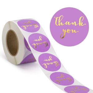 1.5'' Thank You Stickers, Adhesive Gold Font Thank You Stickers Labels, Round Small Business Stickers, Ideal for Bakery, Boutiques,Retailers & Small Business Owners, 500 Labels Per Roll