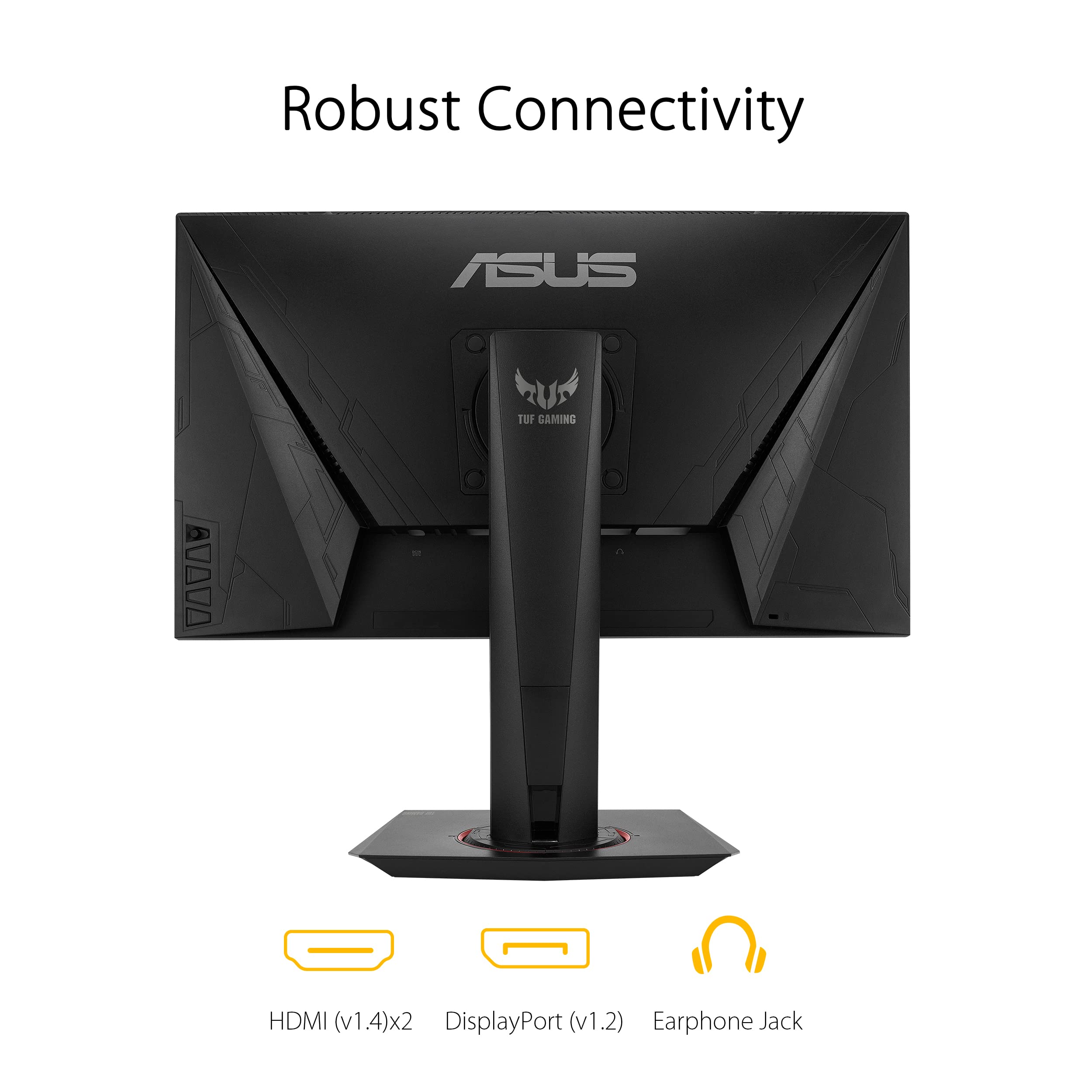 ASUS TUF Gaming VG259QR 24.5” Gaming Monitor, 1080P Full HD, 165Hz (Supports 144Hz), 1ms, Extreme Low Motion Blur, G-SYNC ready, Eye Care, DisplayPort HDMI, Shadow Boost, Height Adjustable,Black