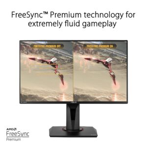 ASUS TUF Gaming VG259QR 24.5” Gaming Monitor, 1080P Full HD, 165Hz (Supports 144Hz), 1ms, Extreme Low Motion Blur, G-SYNC ready, Eye Care, DisplayPort HDMI, Shadow Boost, Height Adjustable,Black