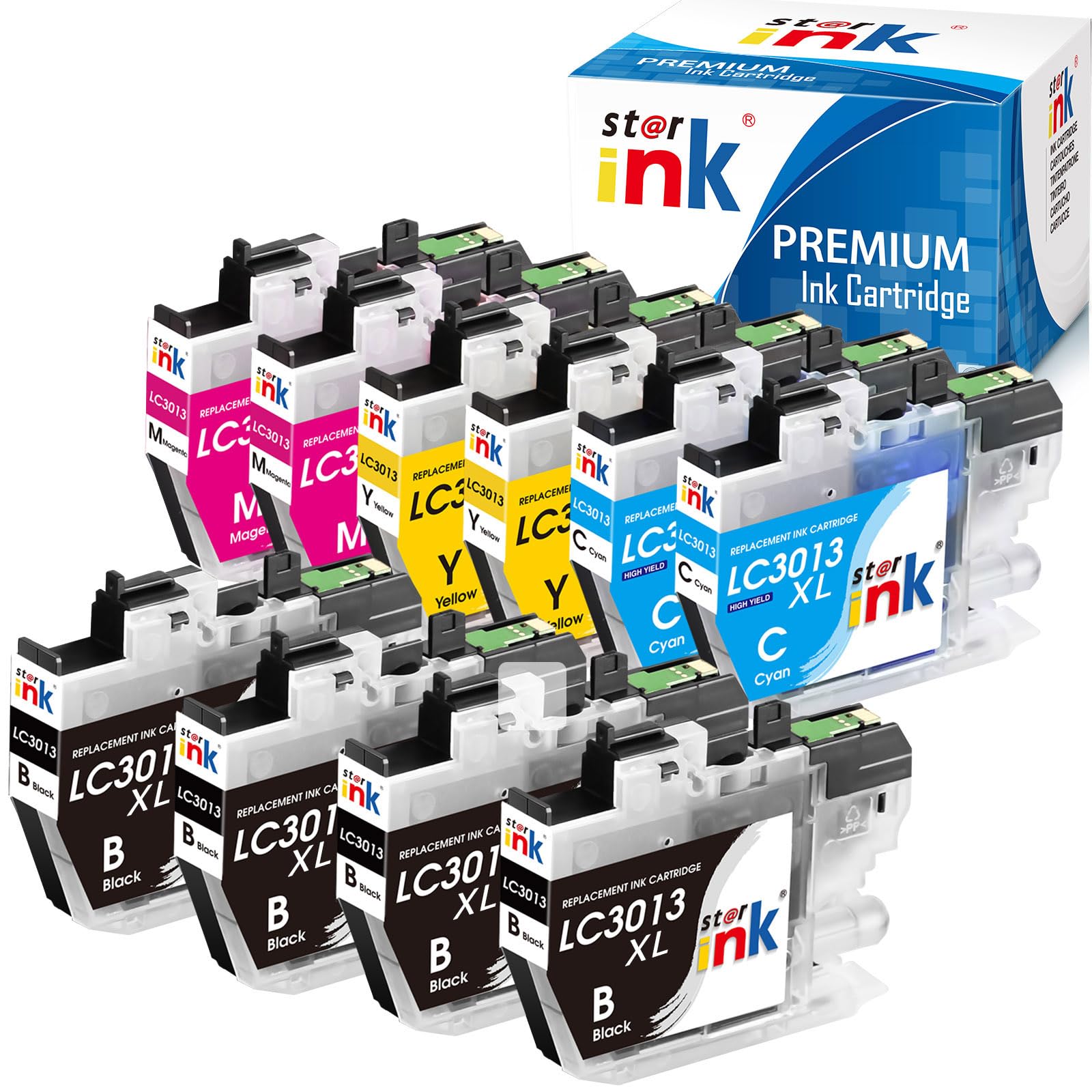 LC3013 LC3011 (10PK)| Replacement for Brother LC3013 Ink cartridges Compatible for Brother MFC-J497DW MFC-J491DW MFC-J690DW MFC-J895DW Printer(4 Black, 2 Cyan, 2 Magenta, 2 Yellow)