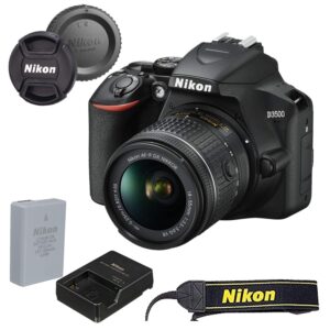 Nikon D3500 DSLR Camera w/NIKKOR 18-55mm f/3.5-5.6G VR Lens + Case + 128GB Memory (26pc Bundle)