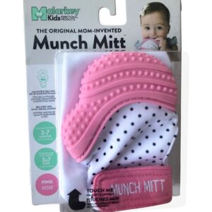 Malarkey Kids Baby Teething Mitten, Munch Mitt Baby Chew Toy - Protects Hands from Chewing & Saliva, Heals Aching Gums, Promotes Sound & Visual Stimulation for Babies Up to 1-Year-Old (Night Forest)