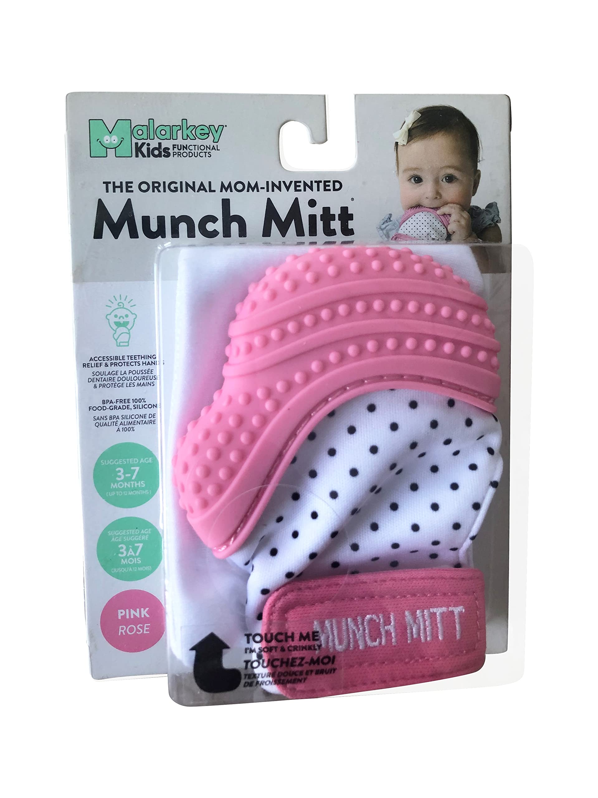 Malarkey Kids Baby Teething Mitten, Munch Mitt Baby Chew Toy - Protects Hands from Chewing & Saliva, Heals Aching Gums, Promotes Sound & Visual Stimulation for Babies Up to 1-Year-Old (Night Forest)