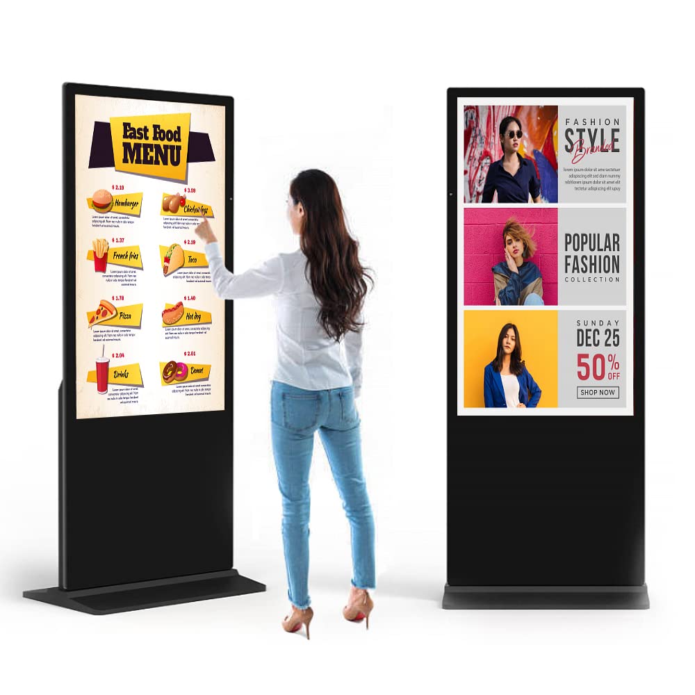 AAA Touch Screen Kiosk - Digital Self Service Kiosk System Hyper Lumin Display Screen Information Kiosk Advertising Digital Signage Interactive Kiosk w/LCD Built-in Media Player - 43"