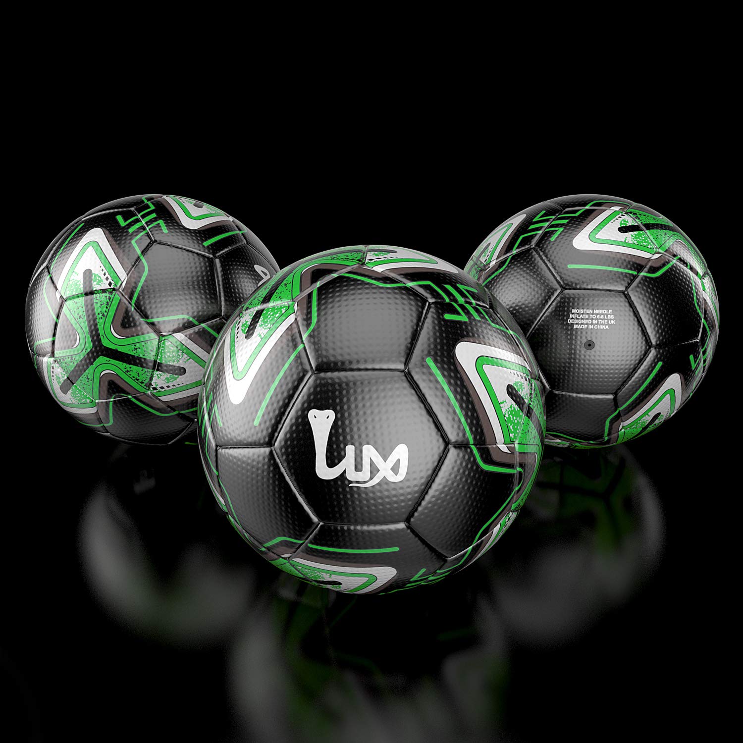 LUX Soccer Match Ball Size 5 with Free Premium Manual Ball Pump - Thermally Bonded Match Ball for Professional Training Use Men Youth Boys & Girls Soccer Players