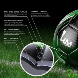 LUX Soccer Match Ball Size 5 with Free Premium Manual Ball Pump - Thermally Bonded Match Ball for Professional Training Use Men Youth Boys & Girls Soccer Players