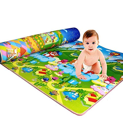 Play Mat for Baby,Baby Care Play Mat Foam Floor Gym,Foldable Non- Bpa Non-Toxic Non-Slip Baby Playmat Thick Extra Large Reversible Waterproof Crawling Mat Portable Toddlers Kids (Animal, Large)