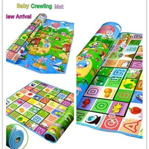 Play Mat for Baby,Baby Care Play Mat Foam Floor Gym,Foldable Non- Bpa Non-Toxic Non-Slip Baby Playmat Thick Extra Large Reversible Waterproof Crawling Mat Portable Toddlers Kids (Animal, Large)