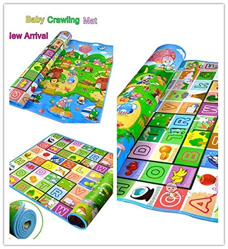 Play Mat for Baby,Baby Care Play Mat Foam Floor Gym,Foldable Non- Bpa Non-Toxic Non-Slip Baby Playmat Thick Extra Large Reversible Waterproof Crawling Mat Portable Toddlers Kids (Animal, Large)