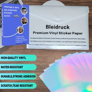 20 Sheets Holographic Sticker Paper 8.5x11 inch Printable Waterproof Sticker Paper Rainbow Vinyl Sticker Paper for Inkjet or Laser Printer