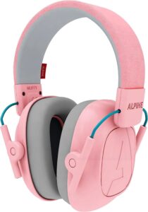 alpine muffy kids - noise cancelling headphones for kids - ce & ansi certified - 25db - sensory & concentration aid - pink