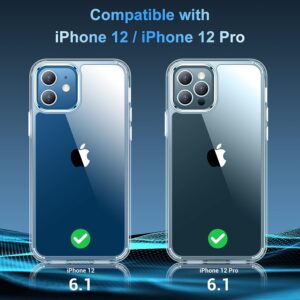 Temdan iPhone 12/12 Pro Case, [Not Yellowing] [Ultra Slim] Lightweight & Thin, Shockproof Protective, Screen & Camera Protection - Crystal Clear