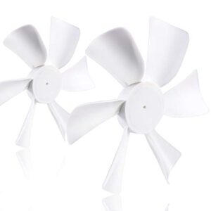 2 pack 6“ replacement white vent fan blades for rv bathroom vent fan, fits for heng's, elixir, ventline and jensen roof vents and range hoods or any 12 volt motor with a 0.094-inch d-shaped shaft