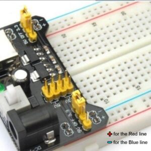 ALAMSCN 3.3V 5V MB102 Solderless Breadboard Power Supply Module with 9V Battery Clip Power Cable 2.1x 5.5mm Male DC Jack Plug for Arduino (Pack of 3)