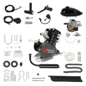 pexmor 50cc bicycle engine kit, 2 stroke bike motor kit gas motorized bike conversion kit, gasoline petrol bicycle motor refit full set for 26-28" bikes with v-frame,super fuel-efficient