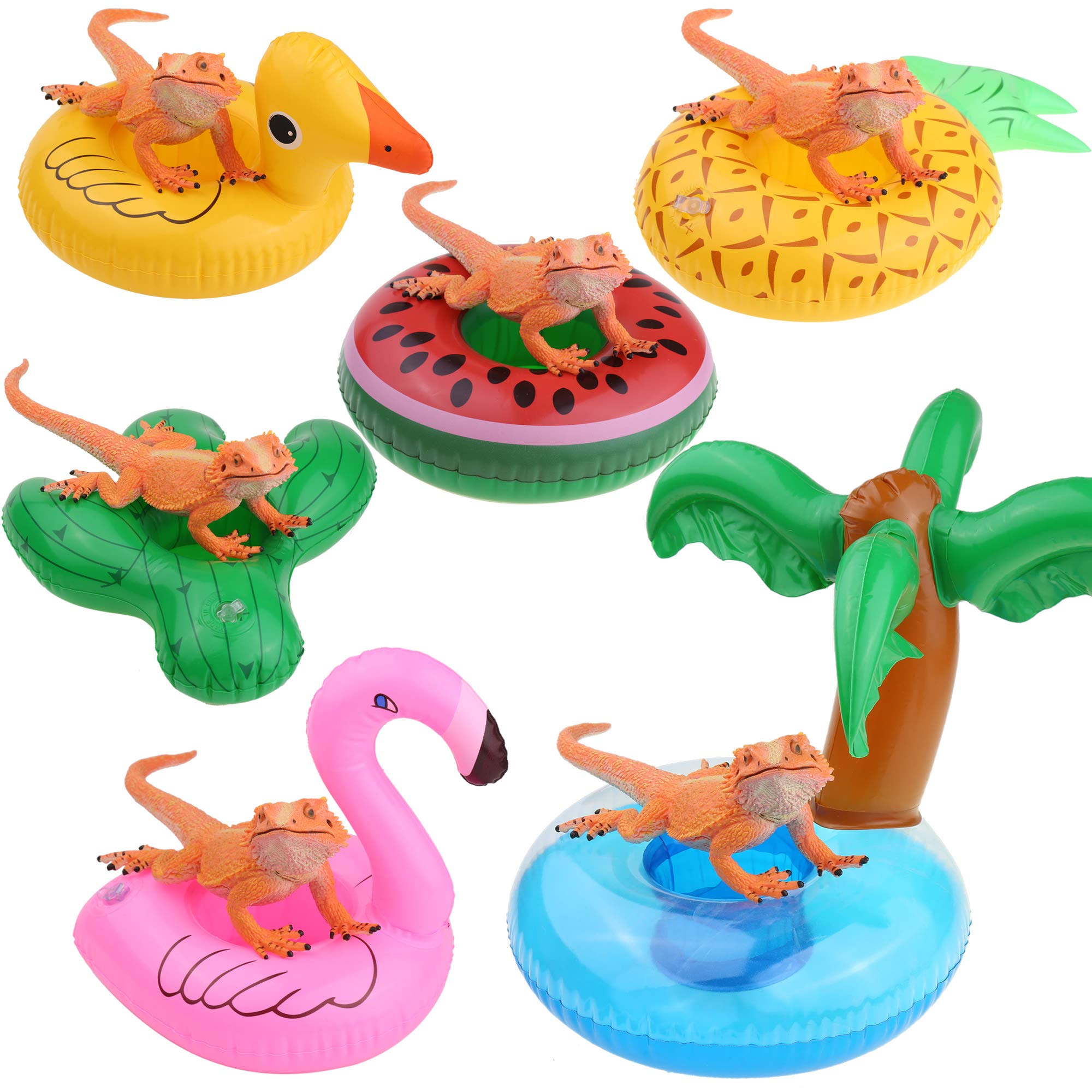 YUYUSO 6 Pack Bearded Dragon Lizard Bathe Float Bathtub Toy Enjoy The Bath Time with Bearded Dragon