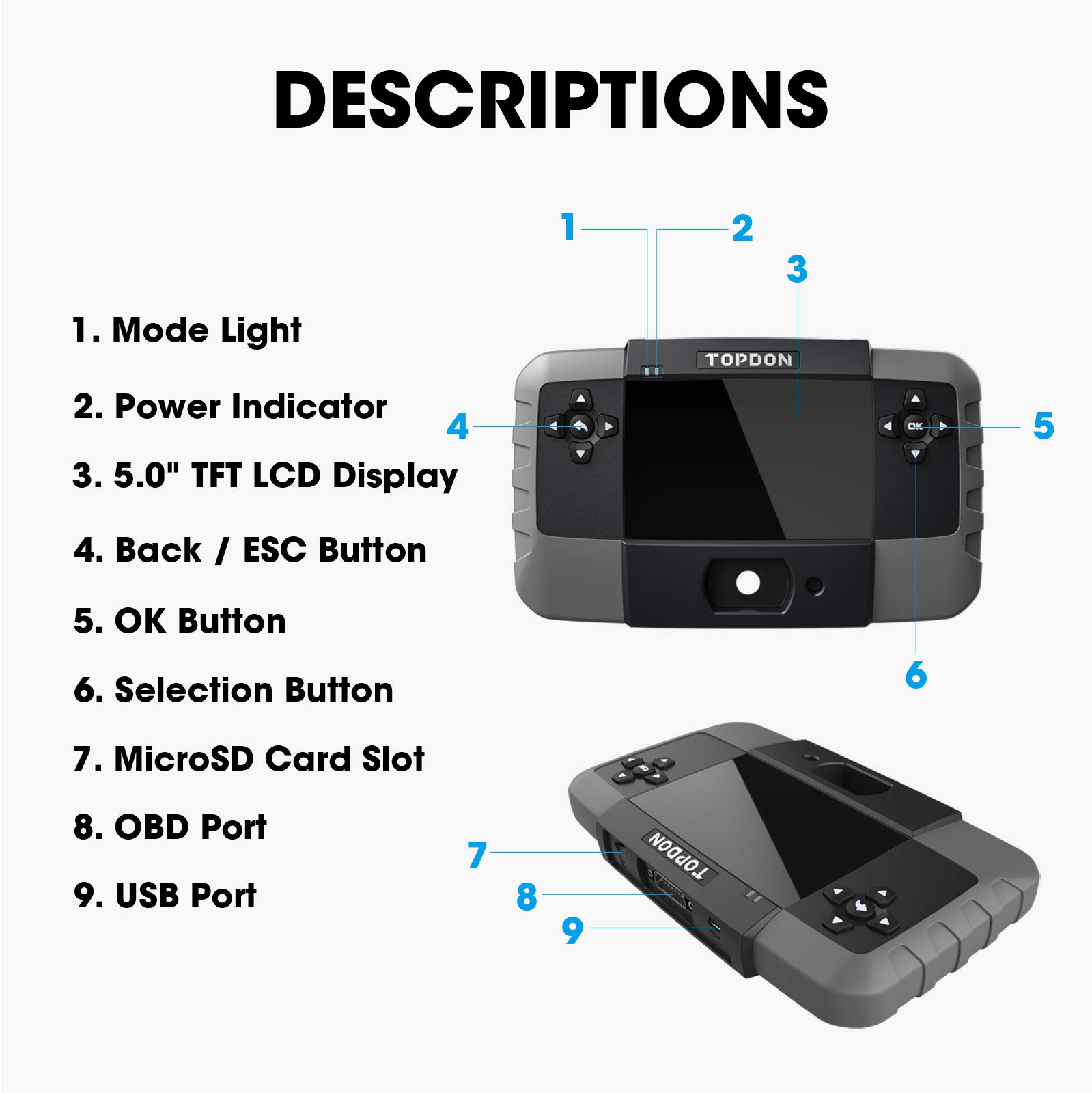 Key Programmer Immobilizer TOPDON T-Ninja1000 Add, Delete Key, Read Pin, All Keys Lost for Entry-Level Locksmiths, Professional Mechanics, Automotive Technicians