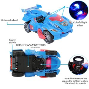 Dinosaur Transformer Car Toys for Boys, Transforming Dinosaur Car with LED Light and Music, Dino Transformer Toys for Kids, Christmas Birthday Gifts for Tolddlers