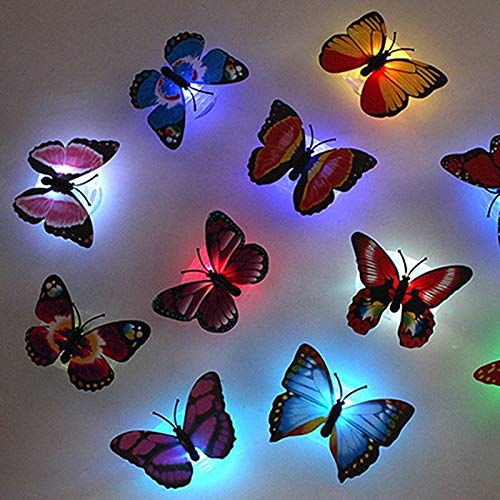 CactusAngui Night Light, Color Changing Cute Butterfly LED Night Light, Suitable for Bedroom, Bathroom, Toilet, Stairs, Kitchen, Hallway, Compact Nightlight, Warm White