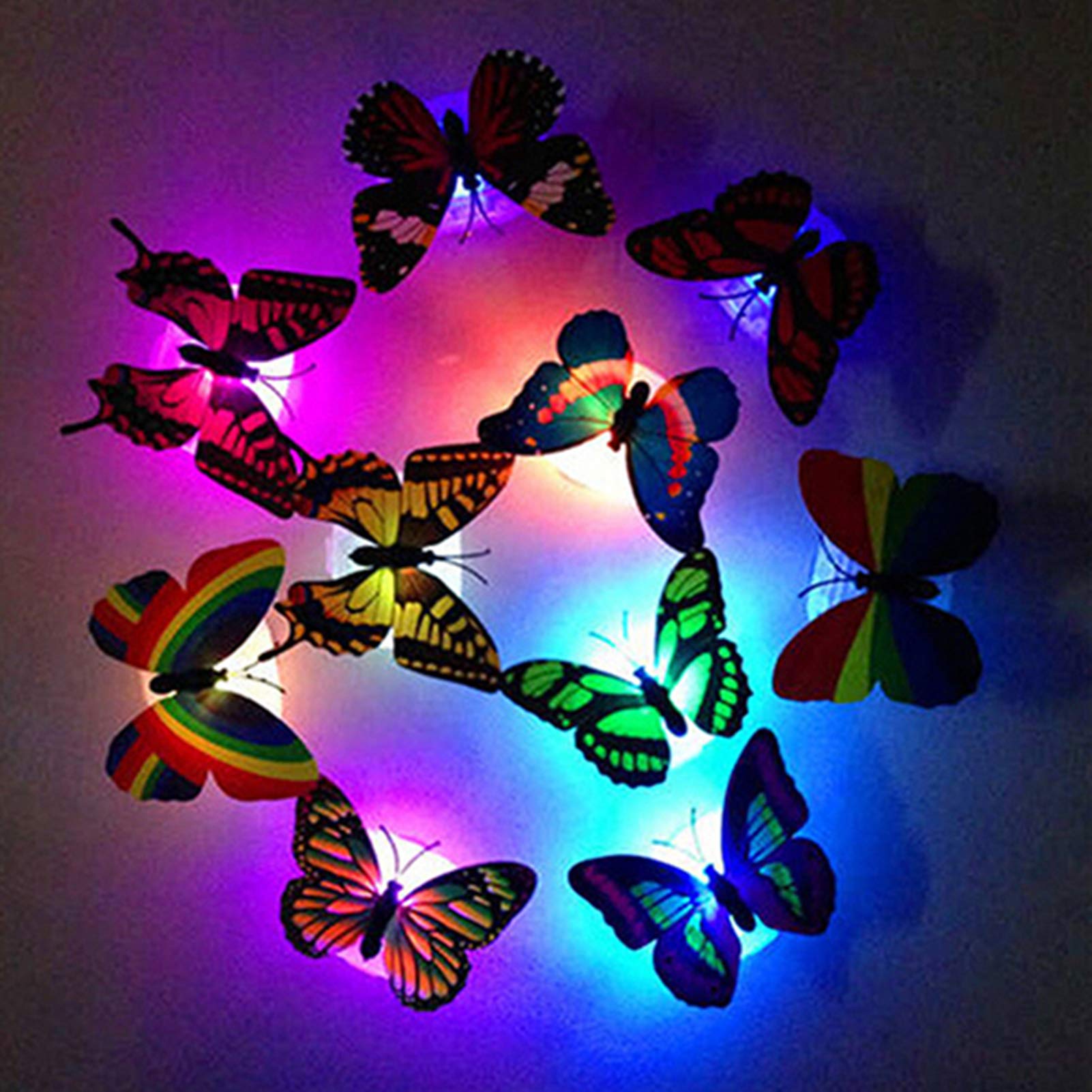 CactusAngui Night Light, Color Changing Cute Butterfly LED Night Light, Suitable for Bedroom, Bathroom, Toilet, Stairs, Kitchen, Hallway, Compact Nightlight, Warm White