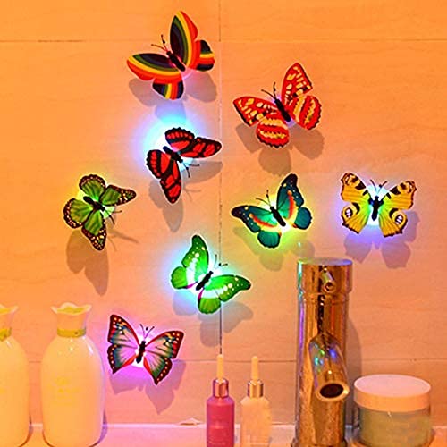 CactusAngui Night Light, Color Changing Cute Butterfly LED Night Light, Suitable for Bedroom, Bathroom, Toilet, Stairs, Kitchen, Hallway, Compact Nightlight, Warm White