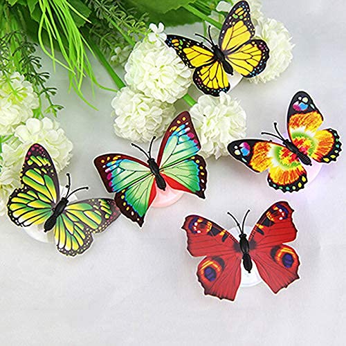 CactusAngui Night Light, Color Changing Cute Butterfly LED Night Light, Suitable for Bedroom, Bathroom, Toilet, Stairs, Kitchen, Hallway, Compact Nightlight, Warm White