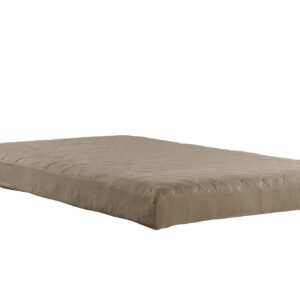 DHP Dana 6 Inch Quilted Twin Mattress with Removable Cover and Thermobonded Polyester Fill, Tan