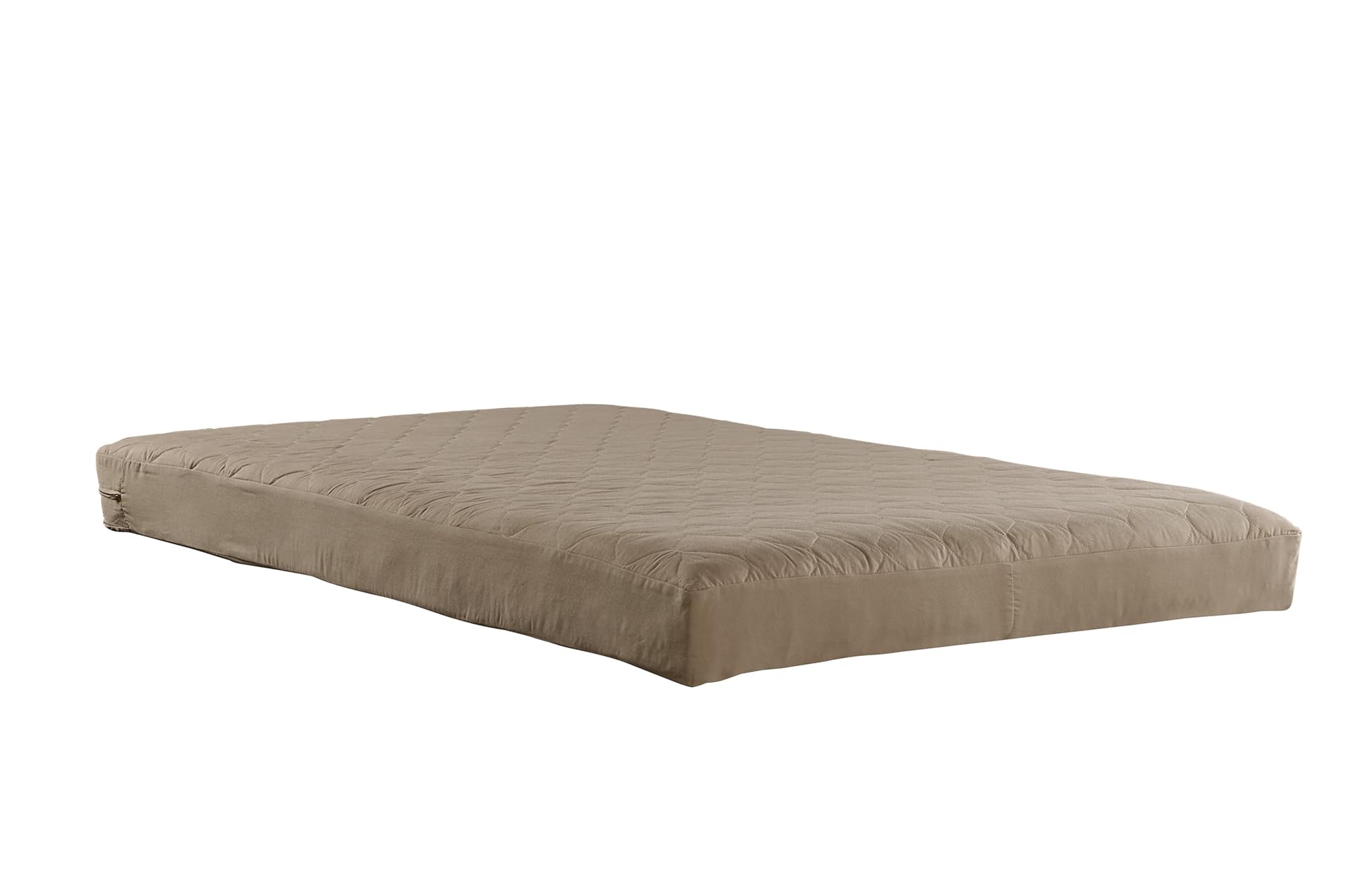 DHP Dana 6 Inch Quilted Twin Mattress with Removable Cover and Thermobonded Polyester Fill, Tan