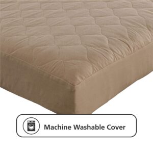 DHP Dana 6 Inch Quilted Twin Mattress with Removable Cover and Thermobonded Polyester Fill, Tan