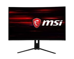 msi 32"" full hd rgb led non-glare super narrow bezel 1ms hdr ready 2560 x 1440 165hz refresh rate free sync height adjustable curved gaming monitor (optix mag322cqr), black