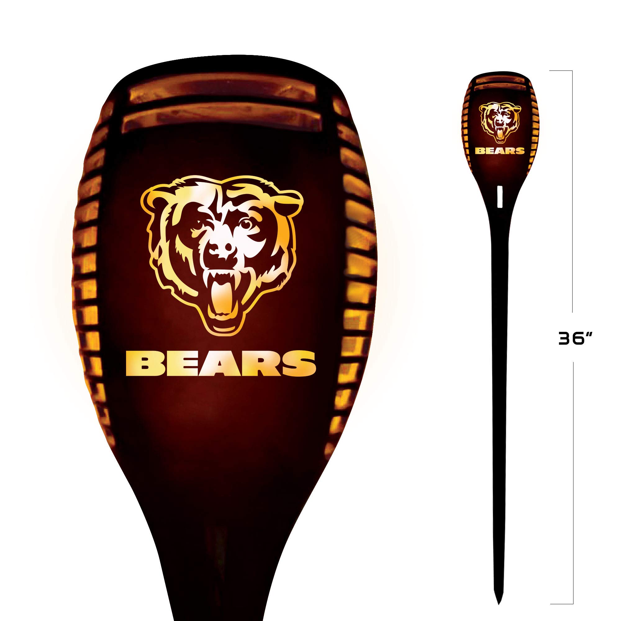 Sporticulture Chicago Bears 36 Inch Tall LED Torch Light-Emulates Flickering Flames-Auto On & Off Outdoor Waterproof Landscape Lighting Decoration-Security Light for Any Patio, Yard & Walkway