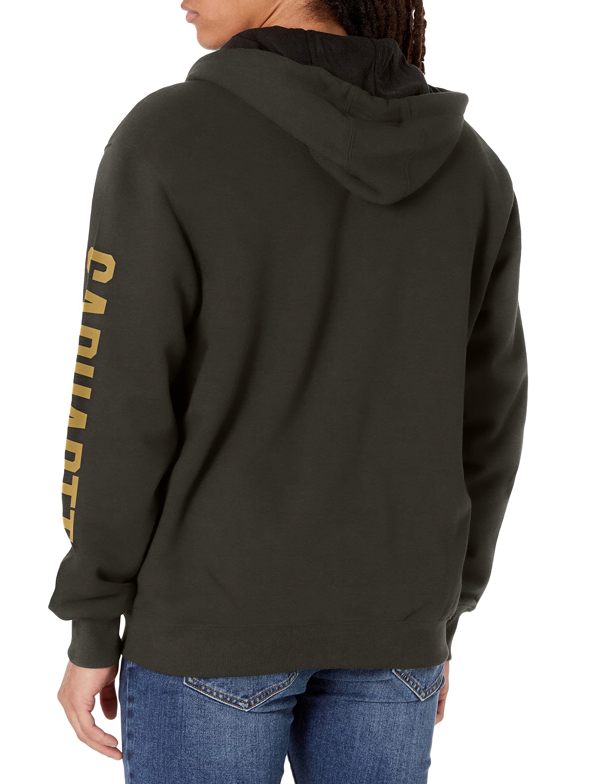 Carhartt Men's Rain Defender Original Fit Fleece Lined Logo Graphic Sweatshirt, Peat, Medium