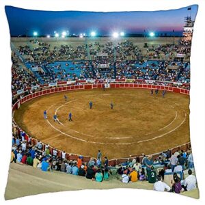 lesgaulest throw pillow cover (24x24 inch) - bull ring plaza de toros panorama maracaibo